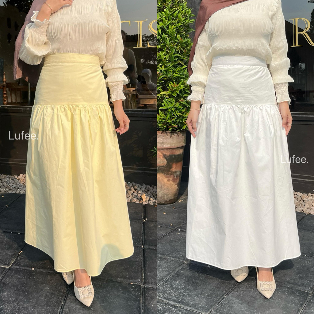 Jual LILIE SKIRT Rok 2 susun| Maxi Skirt | Rok A Line | Rok Wanita ...