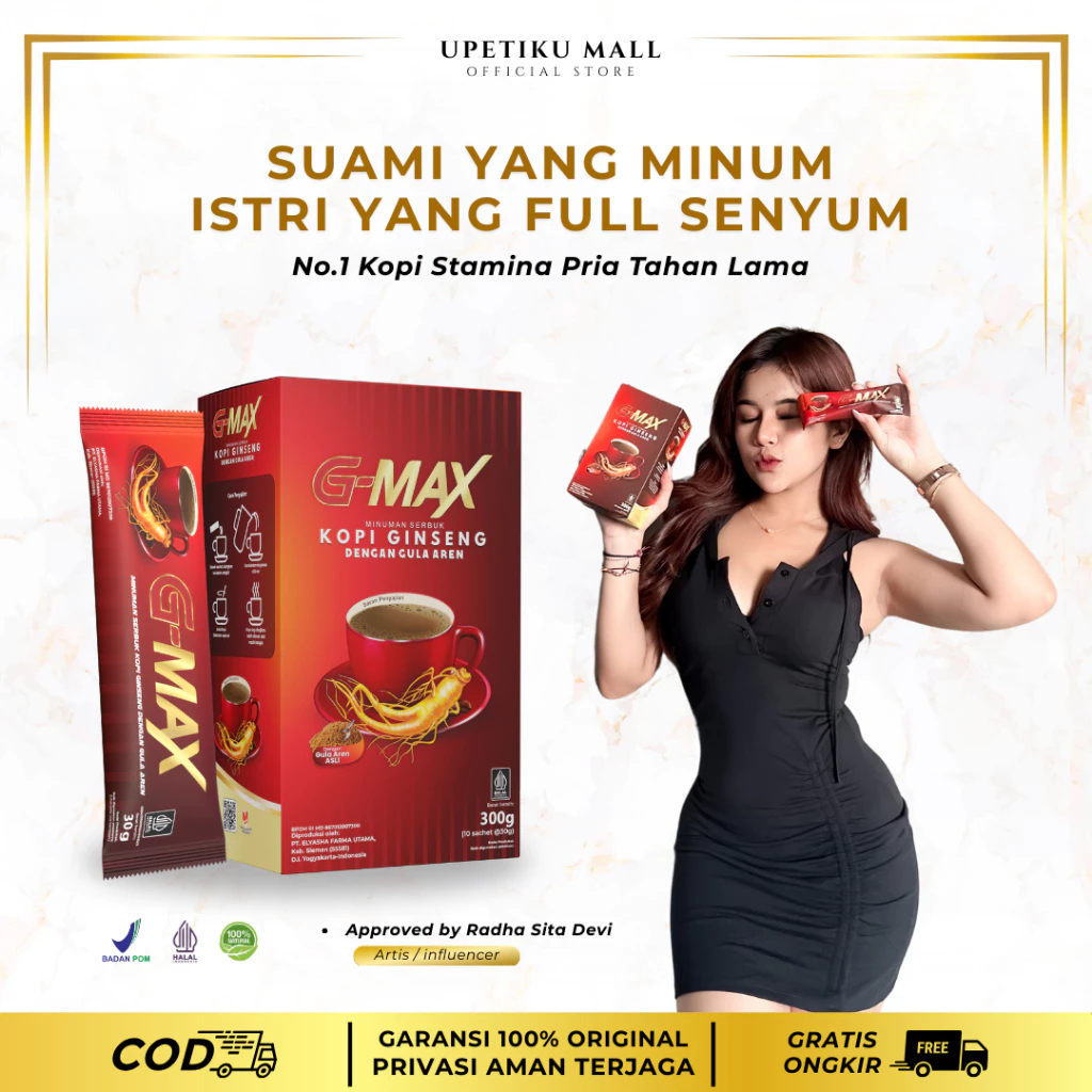 Jual G-Max Kopi Ginseng Penambah Stamina Pria Kuat Tahan Lama (1 Box 10 Sachet) | Shopee Indonesia