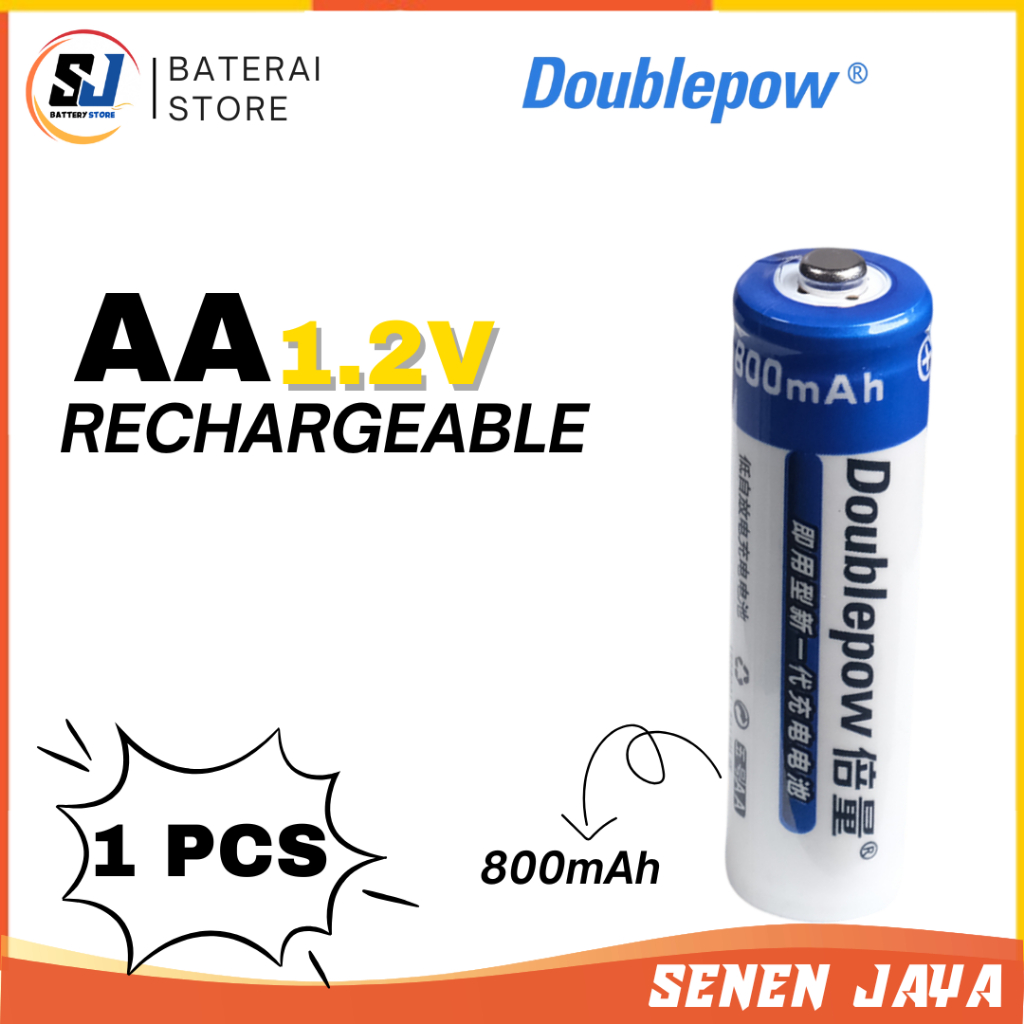 Jual Baterai AA Rechargeable Doublepow 800 mAh 1 PCS Batre Cas AA ...