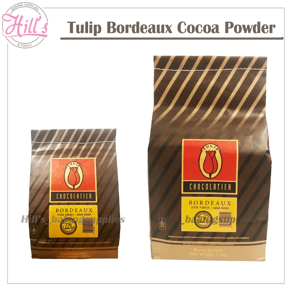 Jual TULIP BORDEAUX 500 Gr & 2.5 Kg COCOA POWDER (KEMASAN PABRIK) DARK ...