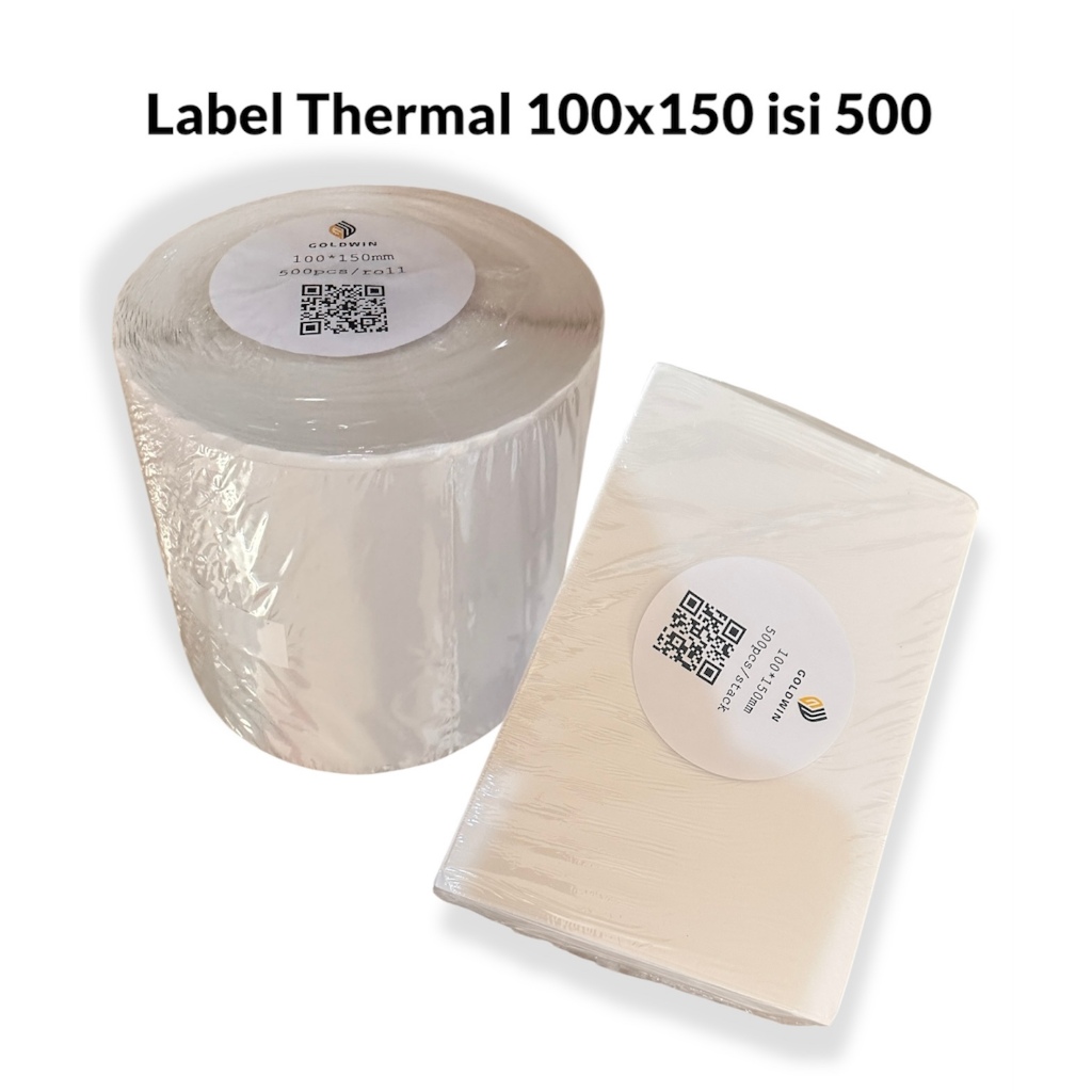 Jual Kertas Thermal Label Barcode 500 pcs ukuran A6 100 x 150 mm ...