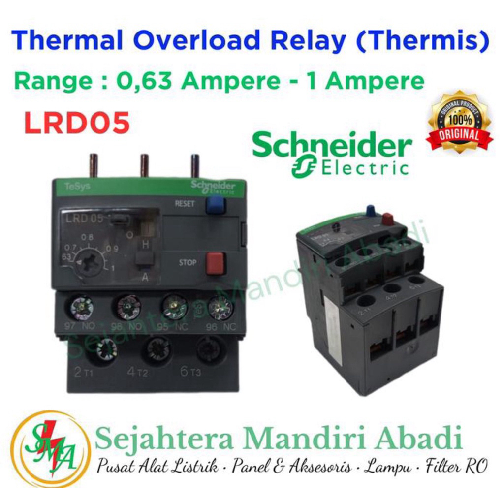 Jual Thermal Overload Relay Schneider LRD Thermis TOR Untuk Kontaktor ...