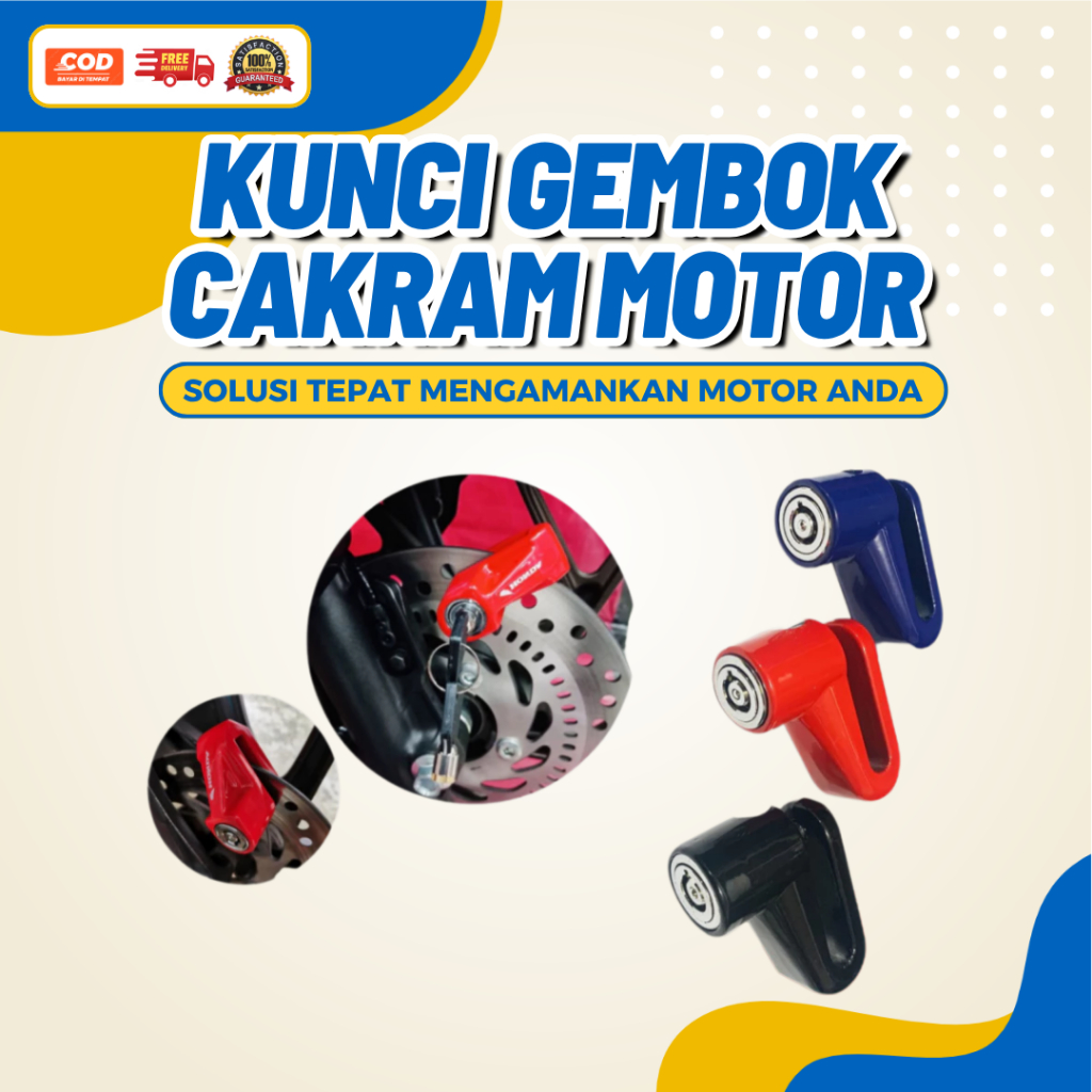 Jual Kunci Gembok Cakram Motor Anti Maling Kuat dan Kokoh Cocok Untuk ...