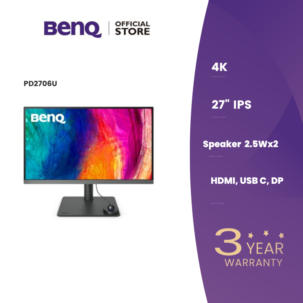 Jual BenQ MONITOR PD2706U 27" Designer 4K IPS DCI-P3 95% VESAR HDR400 ...