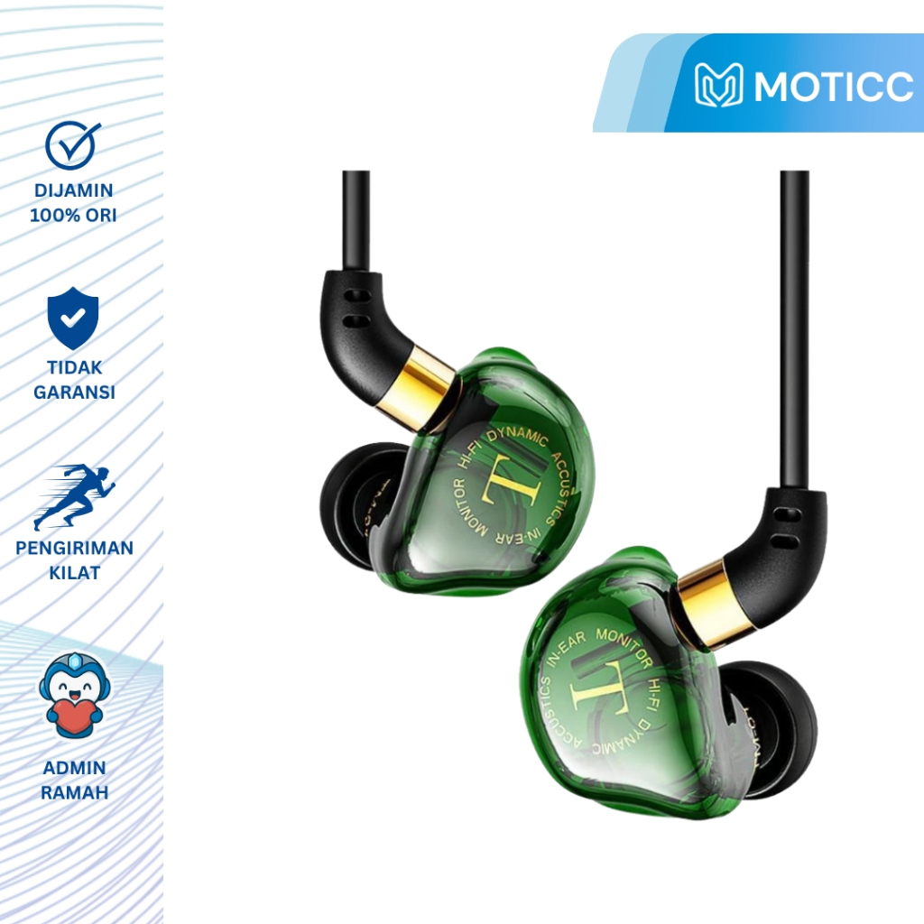 Jual Fonge TM01 with Microphone Dual Drive HIFI Audio Wired Headset ...