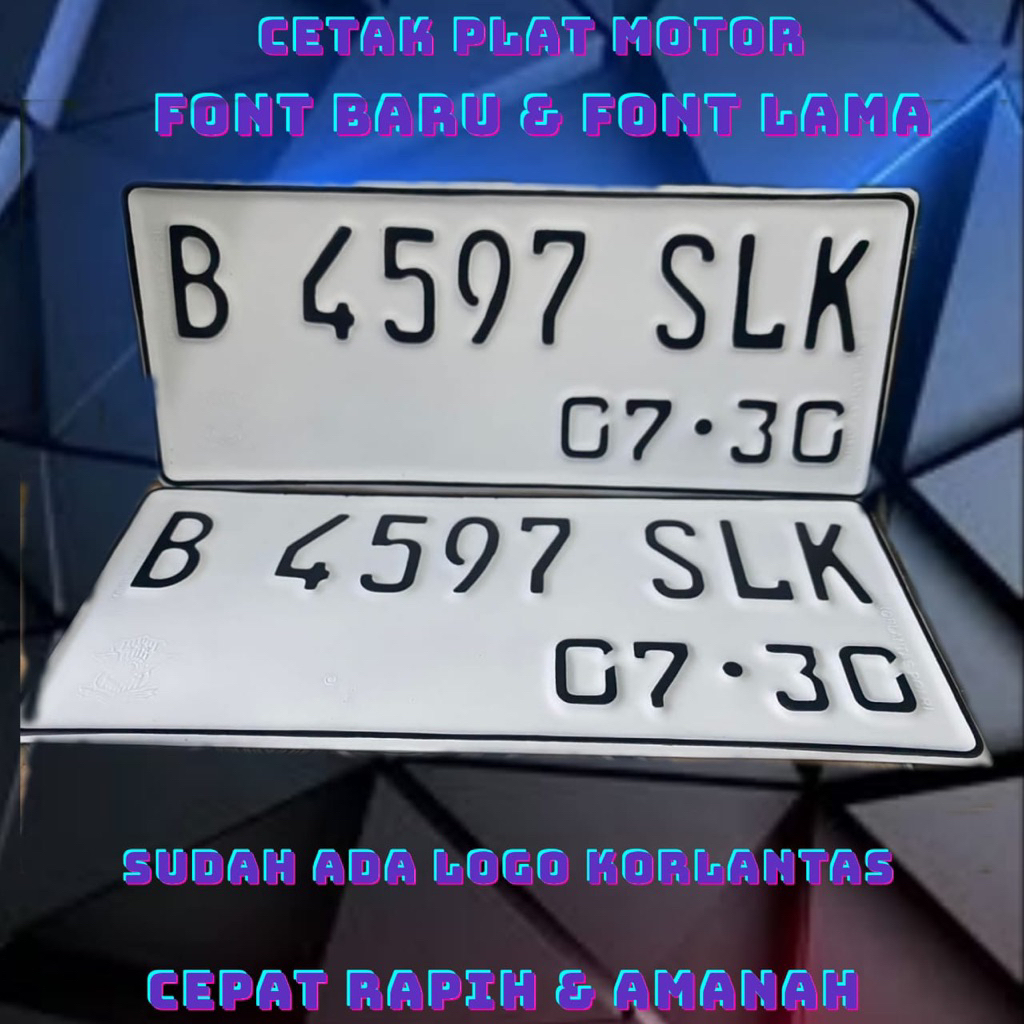 Jual CETAK PLAT MOTOR TERBARU SATUAN ( 1 BIJI ) SUDAH ADA L0G0 ...