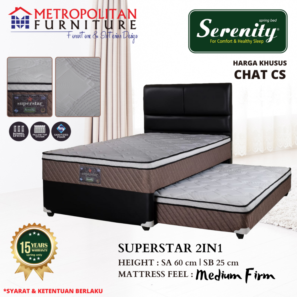 Jual Kasur Springbed Elite Serenity Superior Superstar Spring bed 2in1 ...