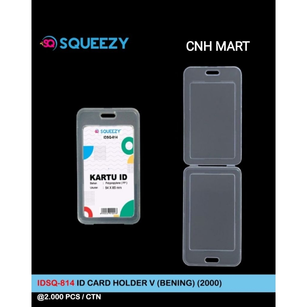 Jual (10)Pcs Id Card Holder SQUEEZY IDSQ - 814 - Card Id Frame - Name ...