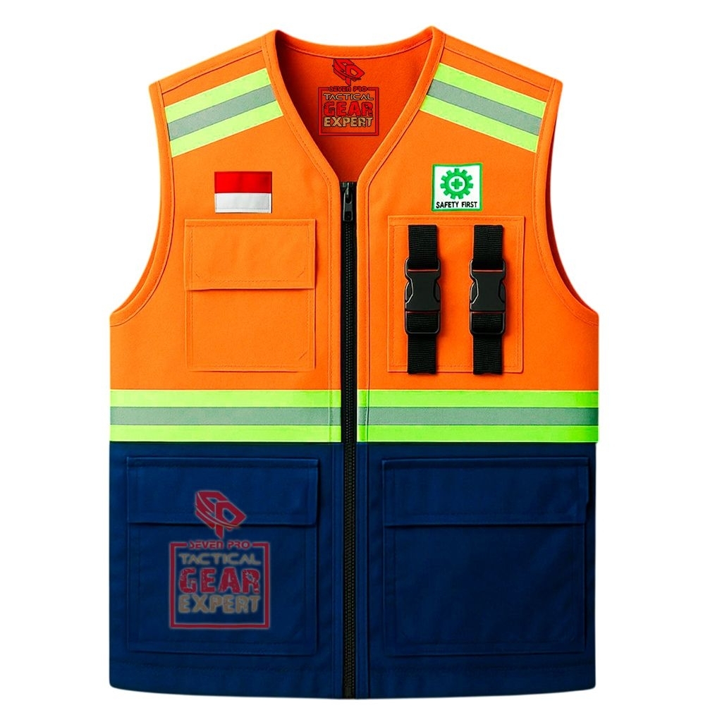 Jual ROMPI SAFETY VEST/ROMPI PROYEK/ROMPI SAFETY/BAHAN DRILL WARNA BIRU ...