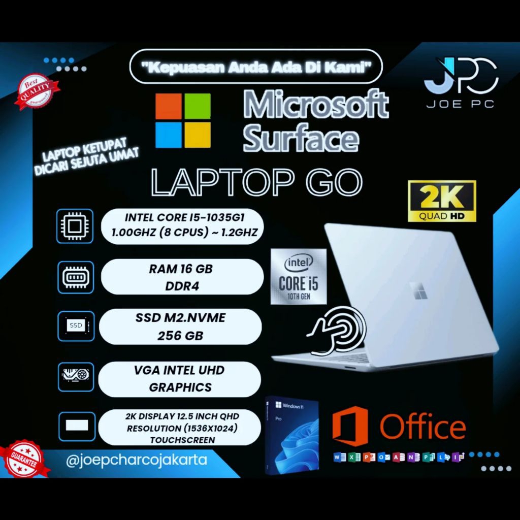 Jual Laptop Microsoft Surface Laptop Go Intel Core i5 Gen 10th (1035G1 ...
