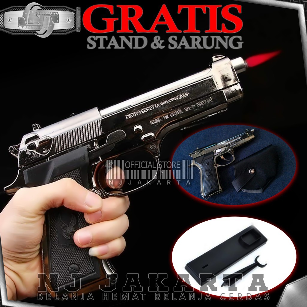 Jual KOREK API PISTOL 1 BANDING 1 LIGHTER BARETA BISA DI KOKANG UKURAN ...