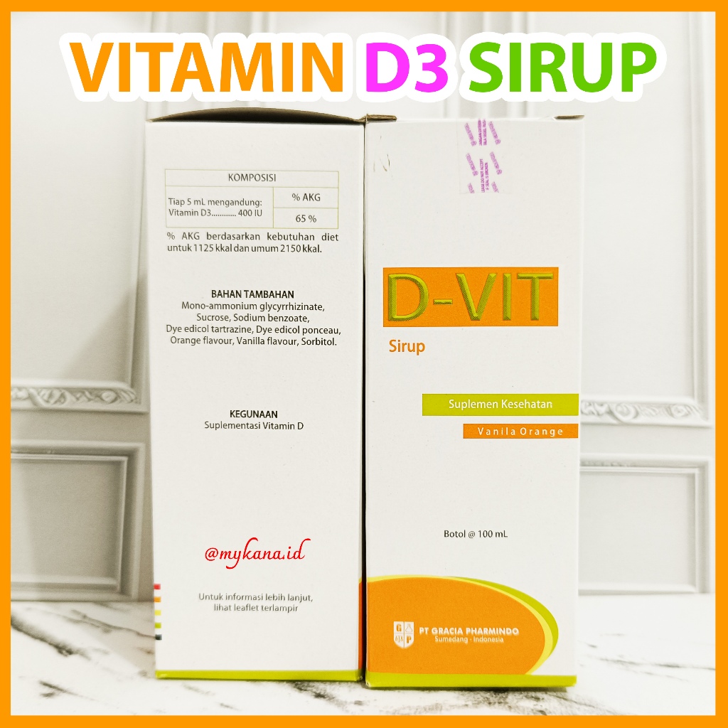 Jual D-VIT Sirup 100ml - Suplemen Vitamin D3 Rasa Vanila Orange Gracia ...