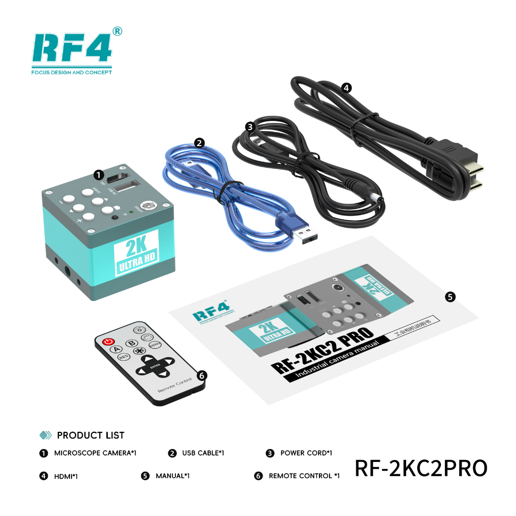 Jual RF4 RF-2KC2 PRO 2K HD Output High-Resolution Adjustable Camera for Stereo Trinocular ...