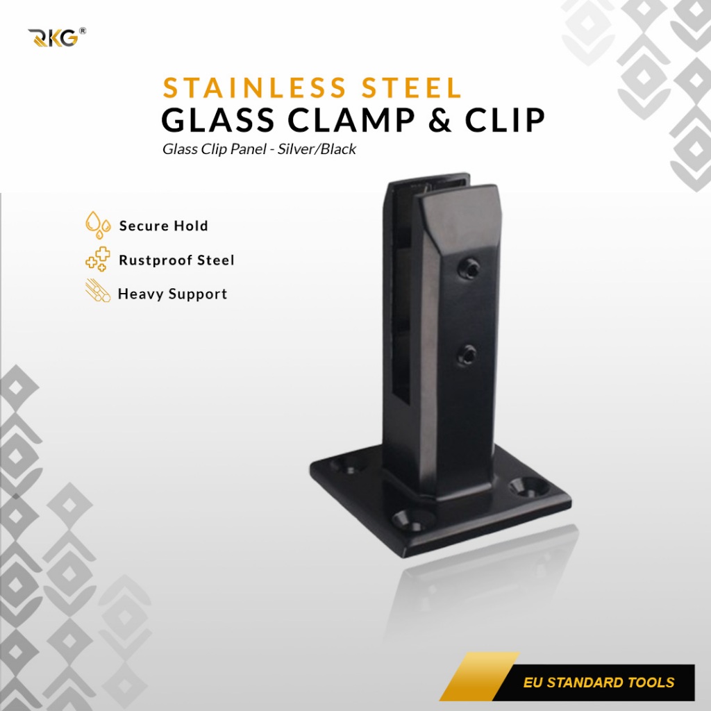 Jual Penjepit Kaca Spigot Panel Pagar Kaca Black Glass Clamp | Shopee ...