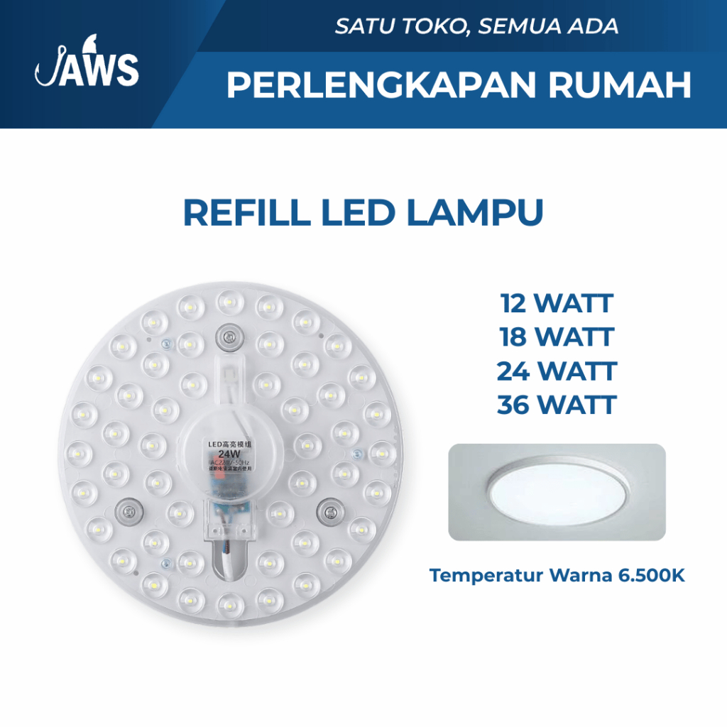 Jual Lampu LED Refil Modul Ceiling Bulat Piringan Hemat Energi Putih ...