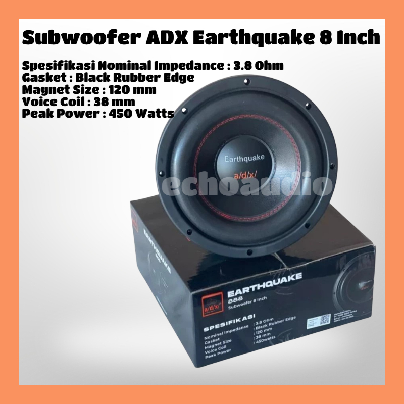 Jual Subwoofer ADX Earthquake 8 Inch 450w Double Coil | Shopee Indonesia