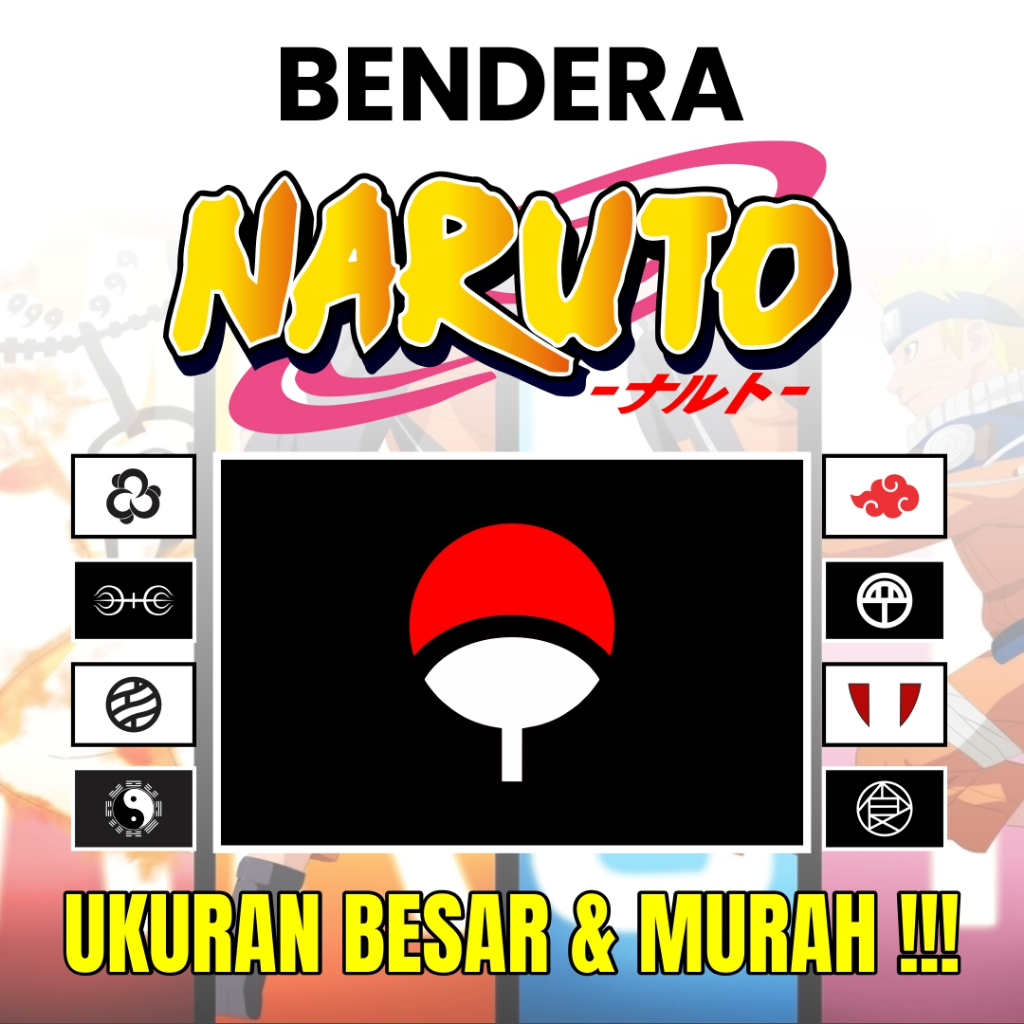 Jual PALING MURAH BENDERA NARUTO AKATSUKI UCHIHA KONOHA DLL FREE STIKER ...