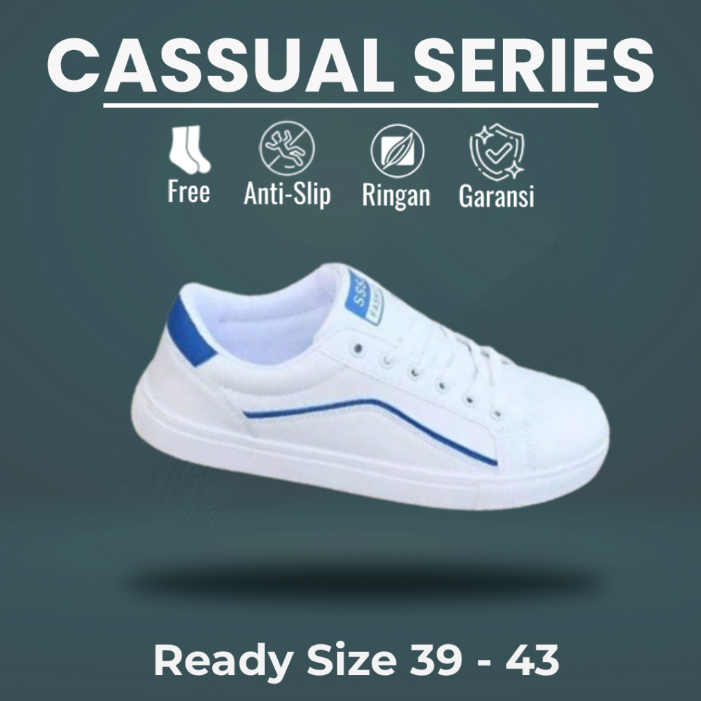Jual Sepatu sneakers Warna Putih model cassual sporty untuk nongkrong ...