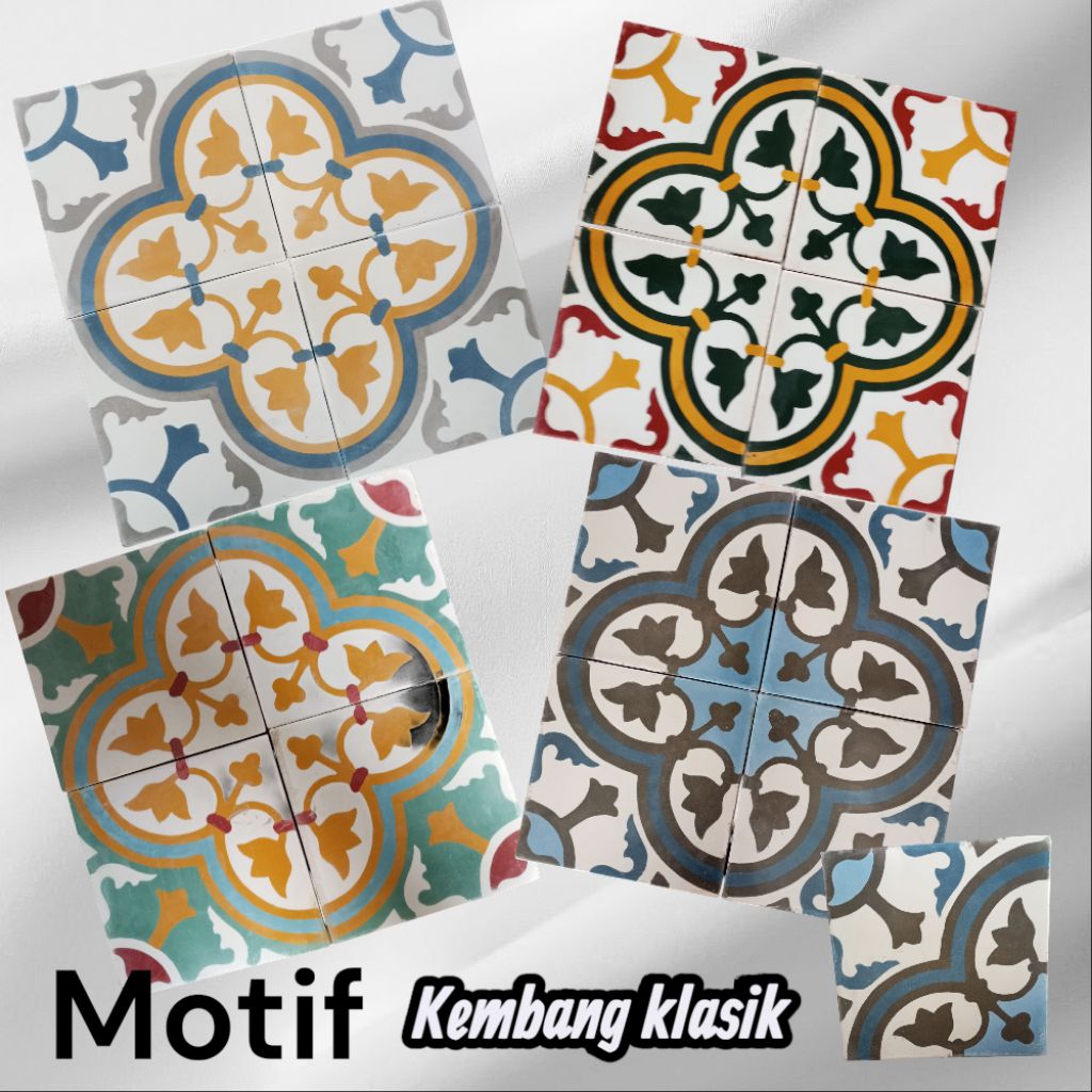 Jual Ubin Tegel Motif Klasik Lantai Rumah Konsep Retro 20x20cm | Shopee ...