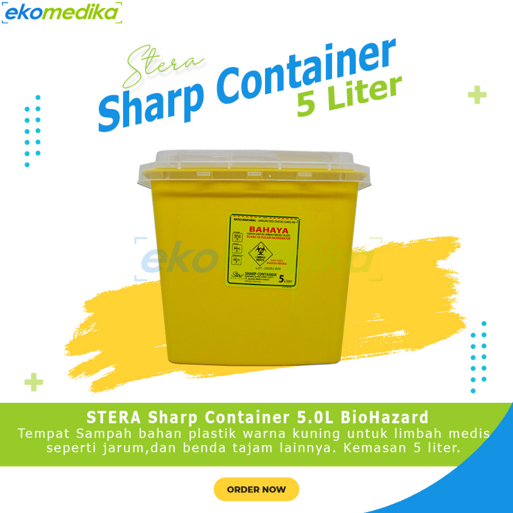 Jual Sharp Container STERA Tempat Sampah Medis Limbah Medis / Jarum 5 ...