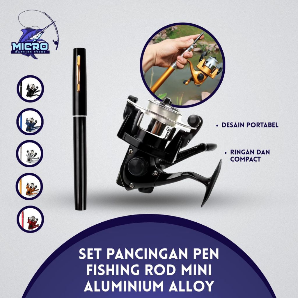 Jual Set Pancing Mini Pen Fishing Rod Aluminium Alloy 100cm | Pancingan ...