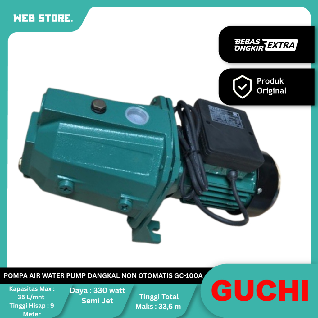 Jual Pompa Air Water Pump Semi Jet Sumur Dangkal Non Otomatis GC-100A ...