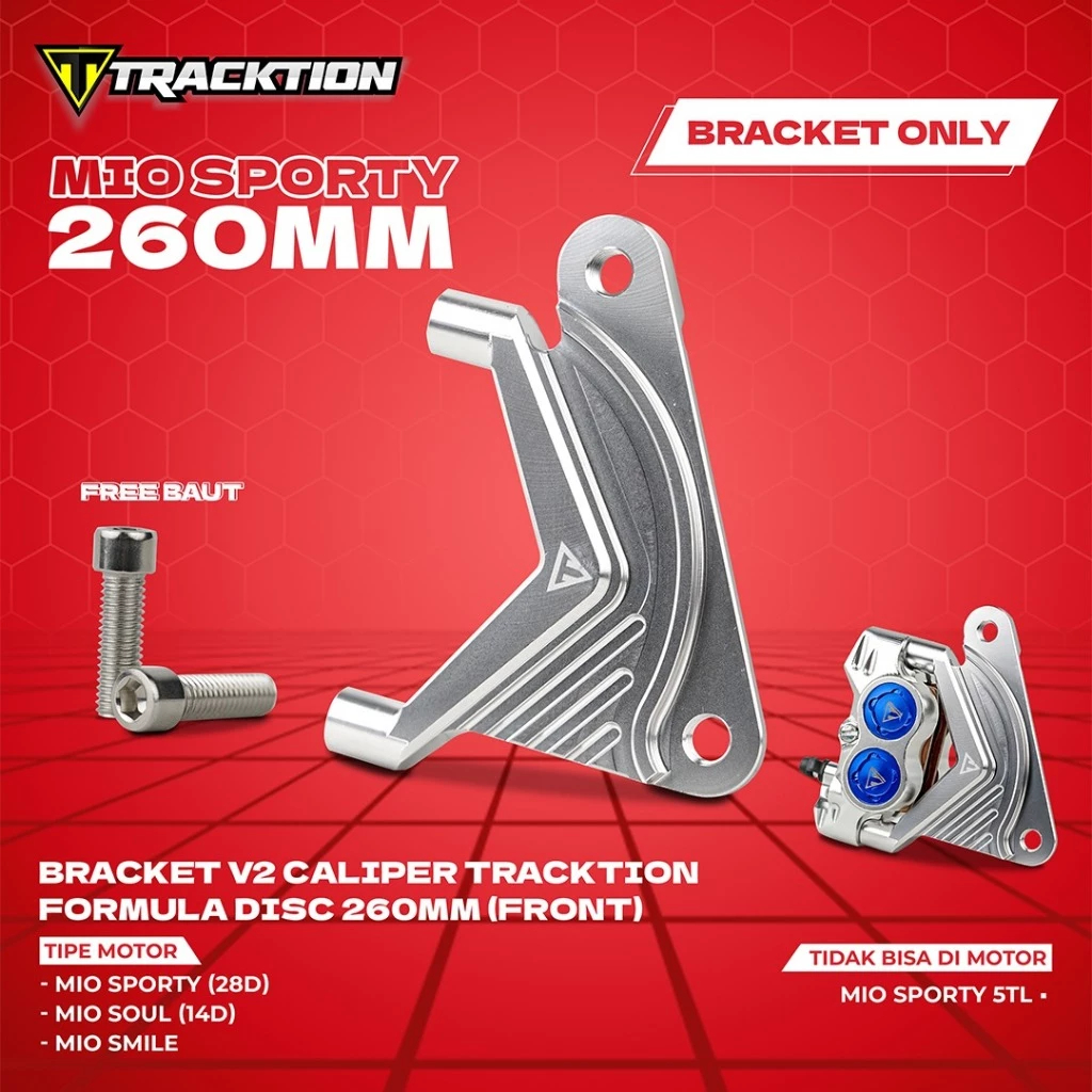 Jual BRACKET CALIPER TRACKTION 4P FORMULA FOR MIO DISC 220 MM DAN 260 ...