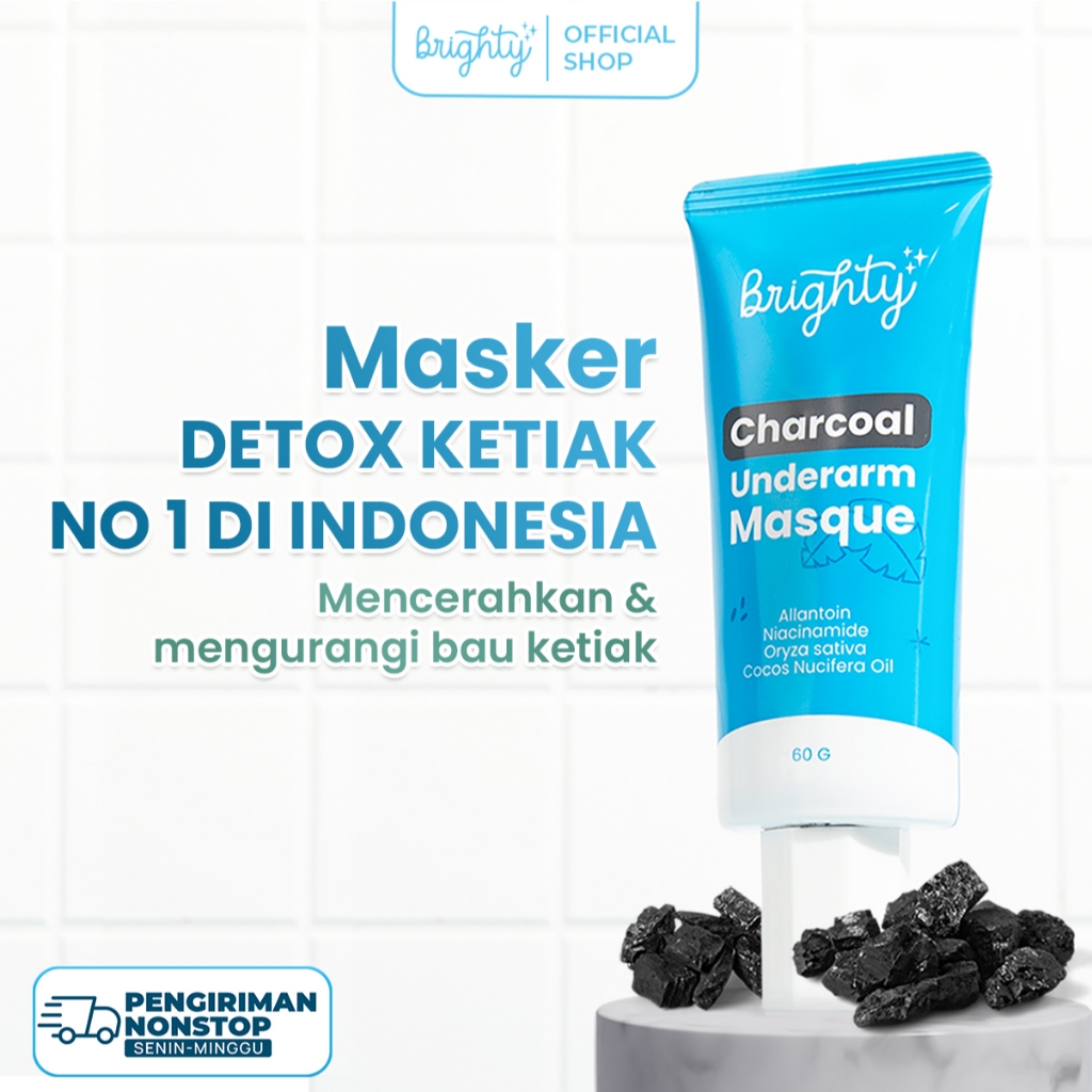 Jual Brighty Charcoal Underarm Masque Masker ketiak Pencerah Pemutih ...