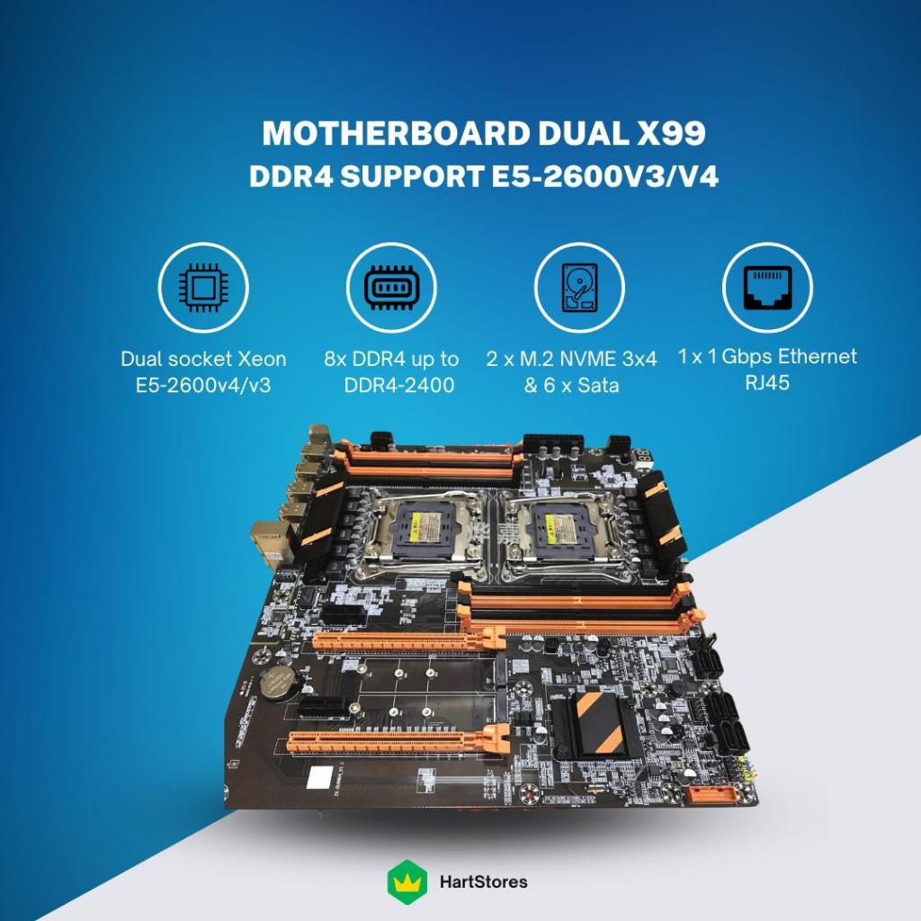 Jual Motherboard Dual X99 DDR4 Support Intel Xeon E5 2600v3/v4 ...