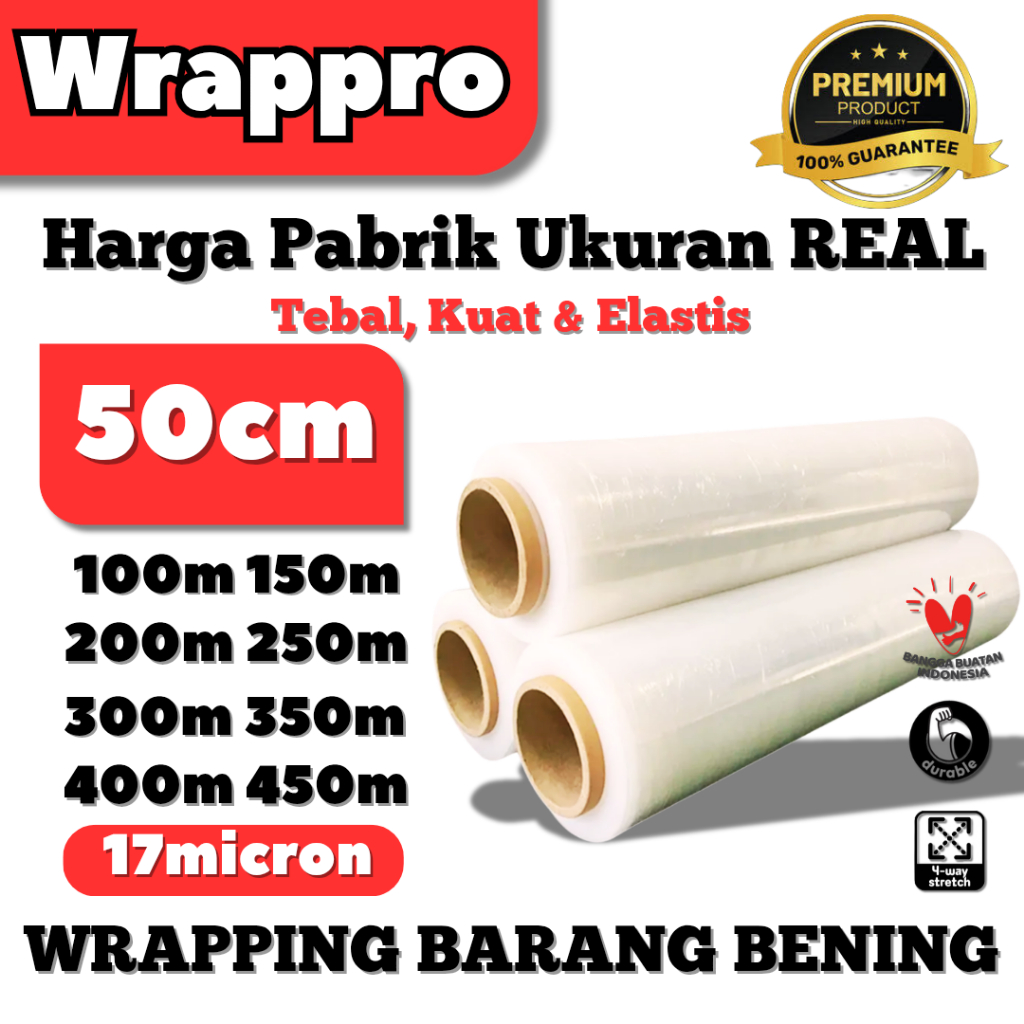 Jual Plastik Wrapping Barang BENING HITAM 50cm / Stretch Film Premium ...
