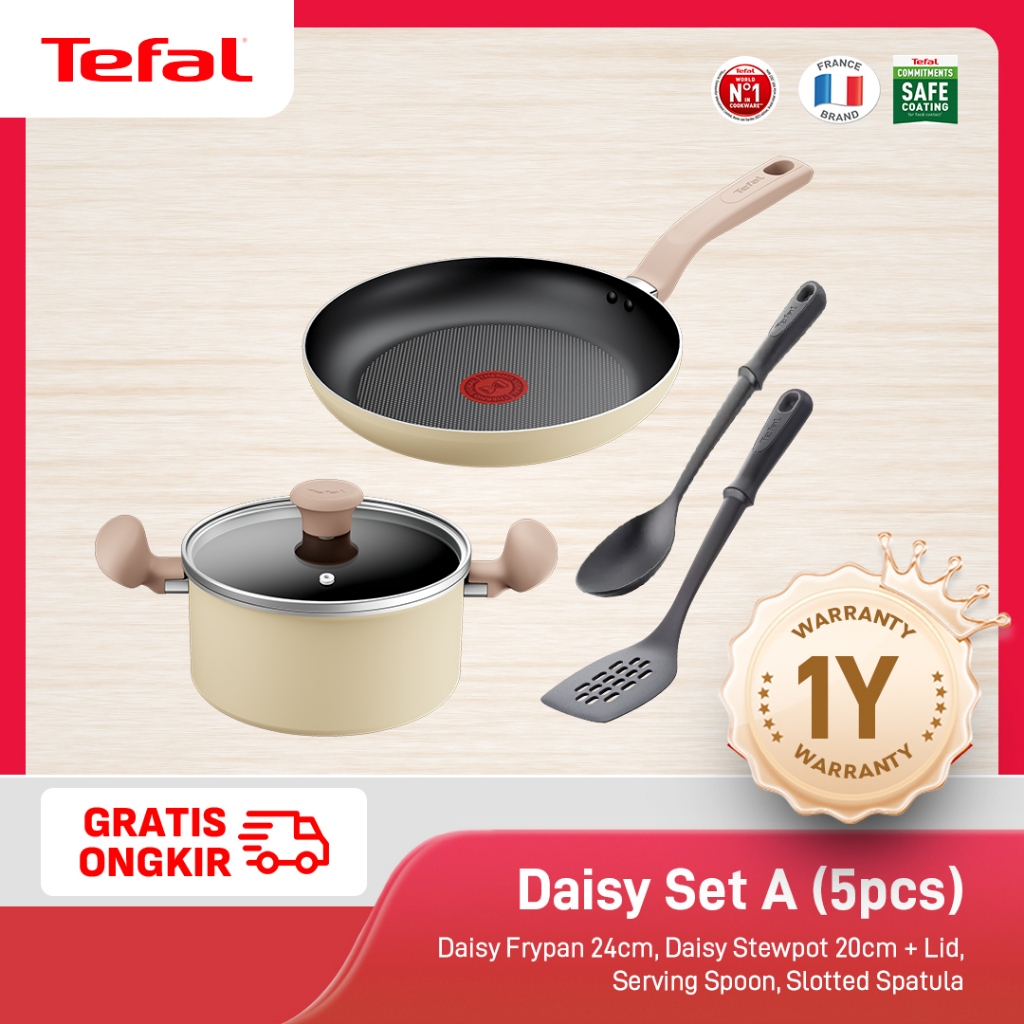 Jual Tefal Daisy Set Bundle Series Wajan Anti Lengket / Cookware Set ...