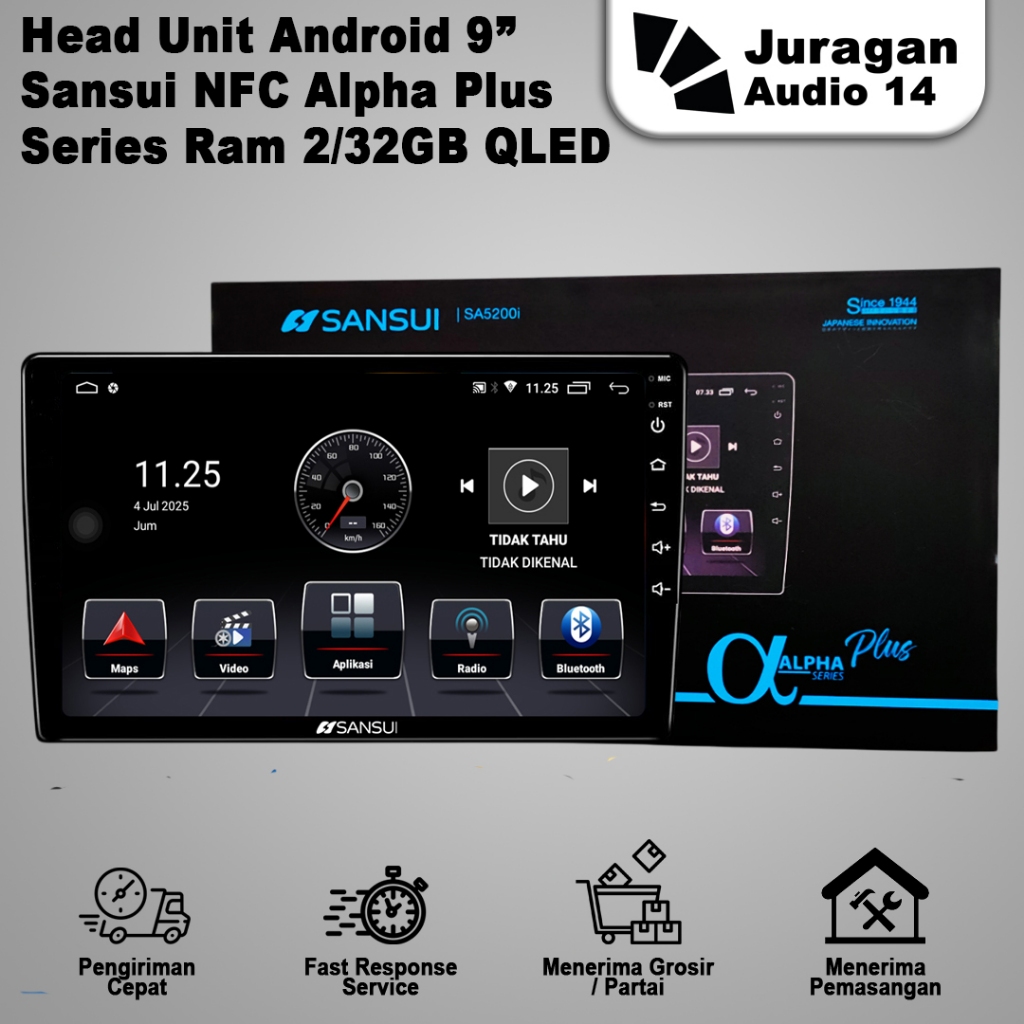 Jual SANSUI Alpha Plus Series NFC 2/32 GB Android 9" Inch SA-5200I Head Unit Tape Mobil | Shopee ...