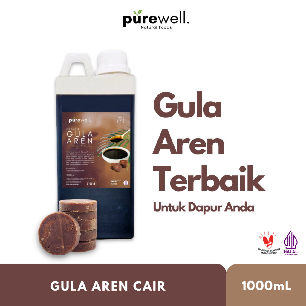 Jual Purewell Gula Aren Cair Organik Premium 1L - Organic Arenga Palm ...