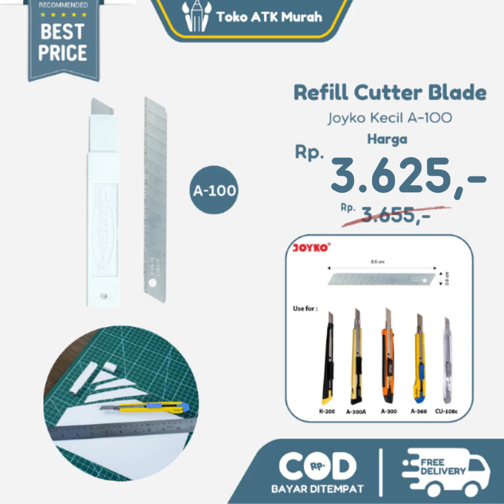 Jual Refill Cutter Pemotong Kecil Joyko A-100 / 1 Tube | Shopee Indonesia