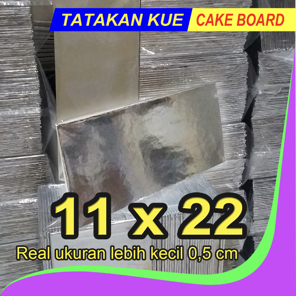Jual Tatakan kue 11x22 SILVER / Cake Board / 11x22 / Alas Brownis ...