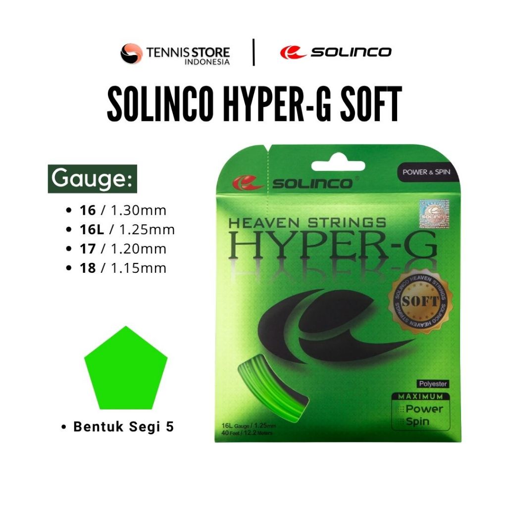 Jual Senar Tenis SOLINCO HYPER-G SOFT 16 / 16L / 17 / 18 Original ...