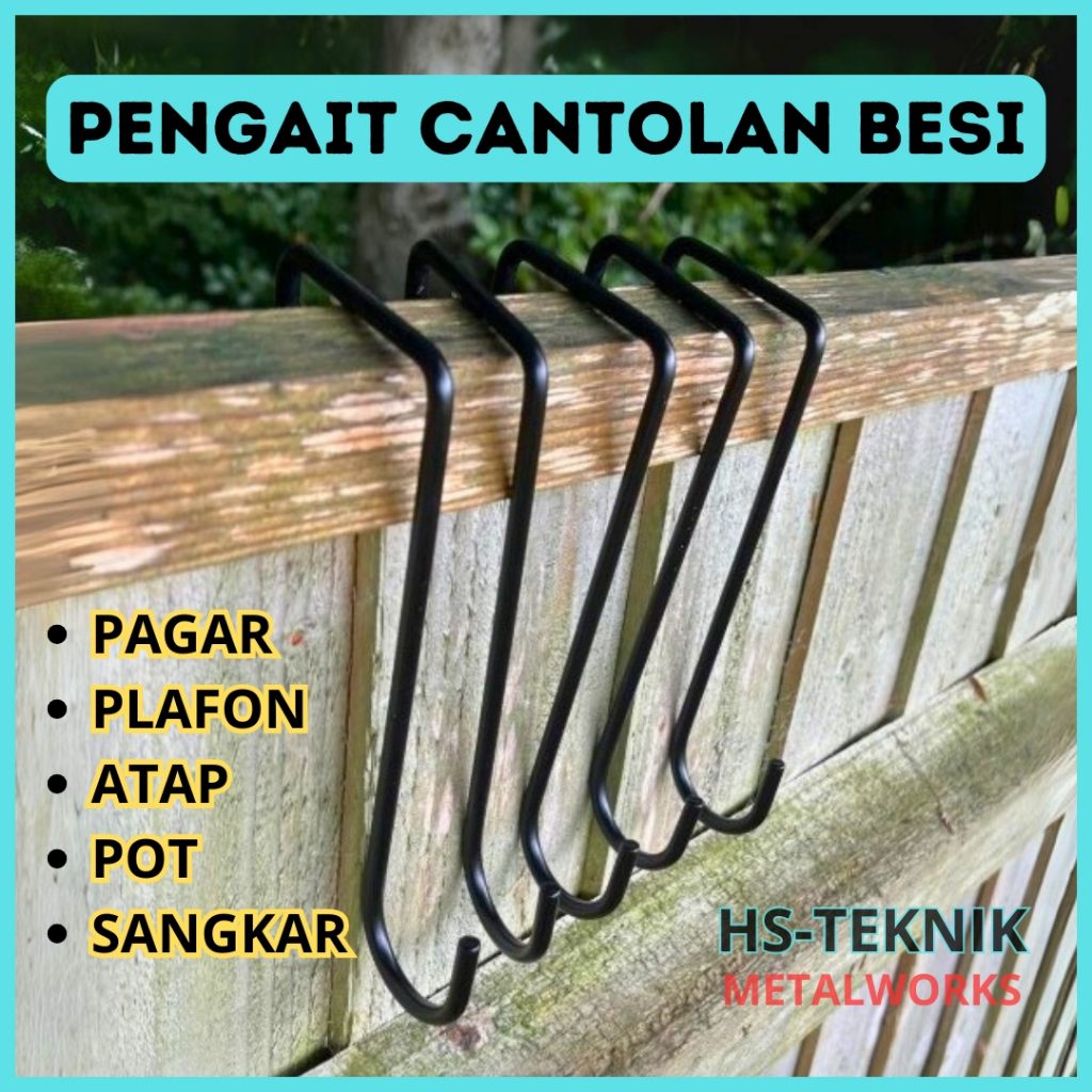 Jual Hook S Pengait Besi Pagar Gantungan Pot Bunga Plafon Atap Teras ...