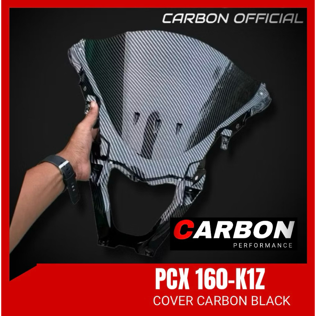 Jual WINSHIELD PCX 160 GEN 1 CARBON GLOSY Cover Windshield Depan Visor ...