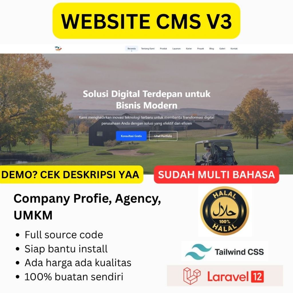 Jual Source Code Website Company Profile V3 Siap Hosting 100% CMS ...