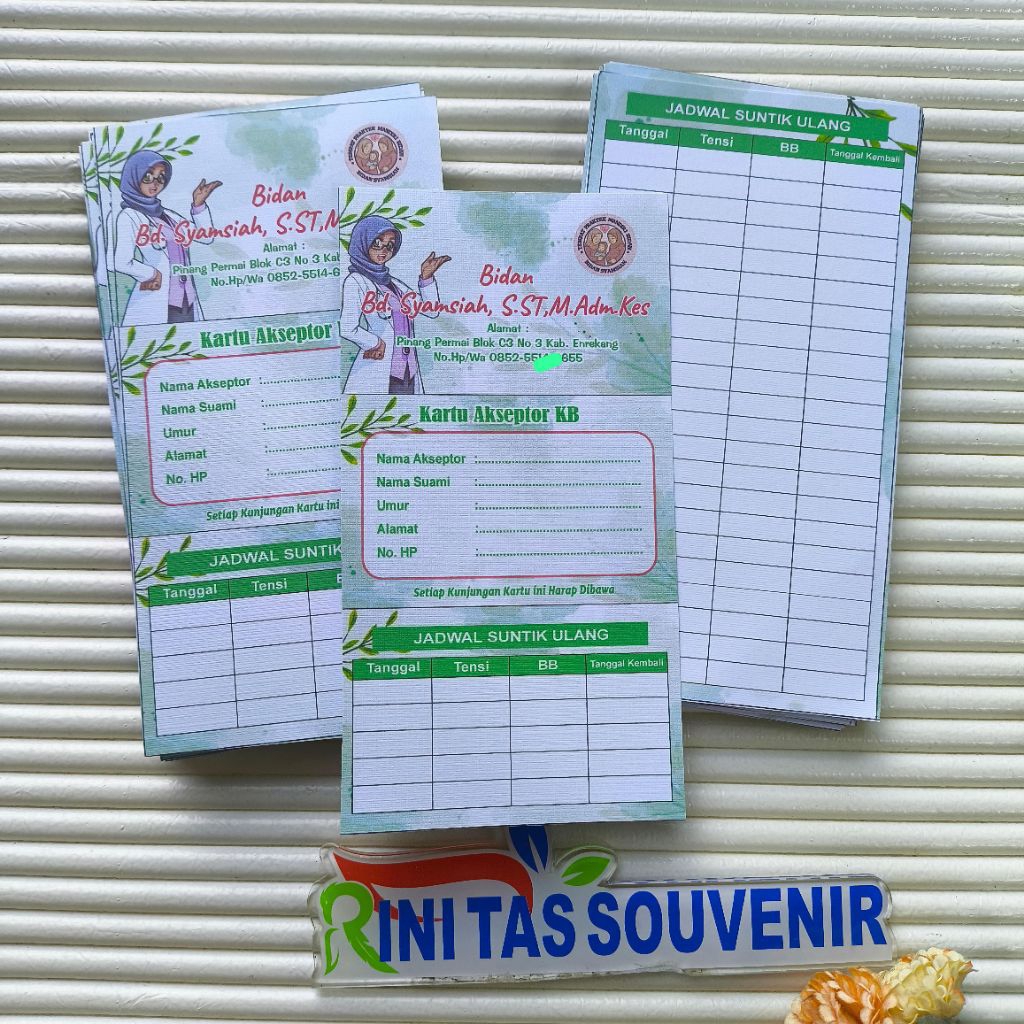 Jual KARTU AKSEPTOR KB BIDAN KARTU KB lipat 3 KARTU KB ( ISI 100 ...