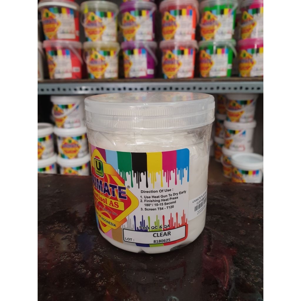 Jual Tinta Sablon Unimate Plastisol As Clear @500grm | Shopee Indonesia