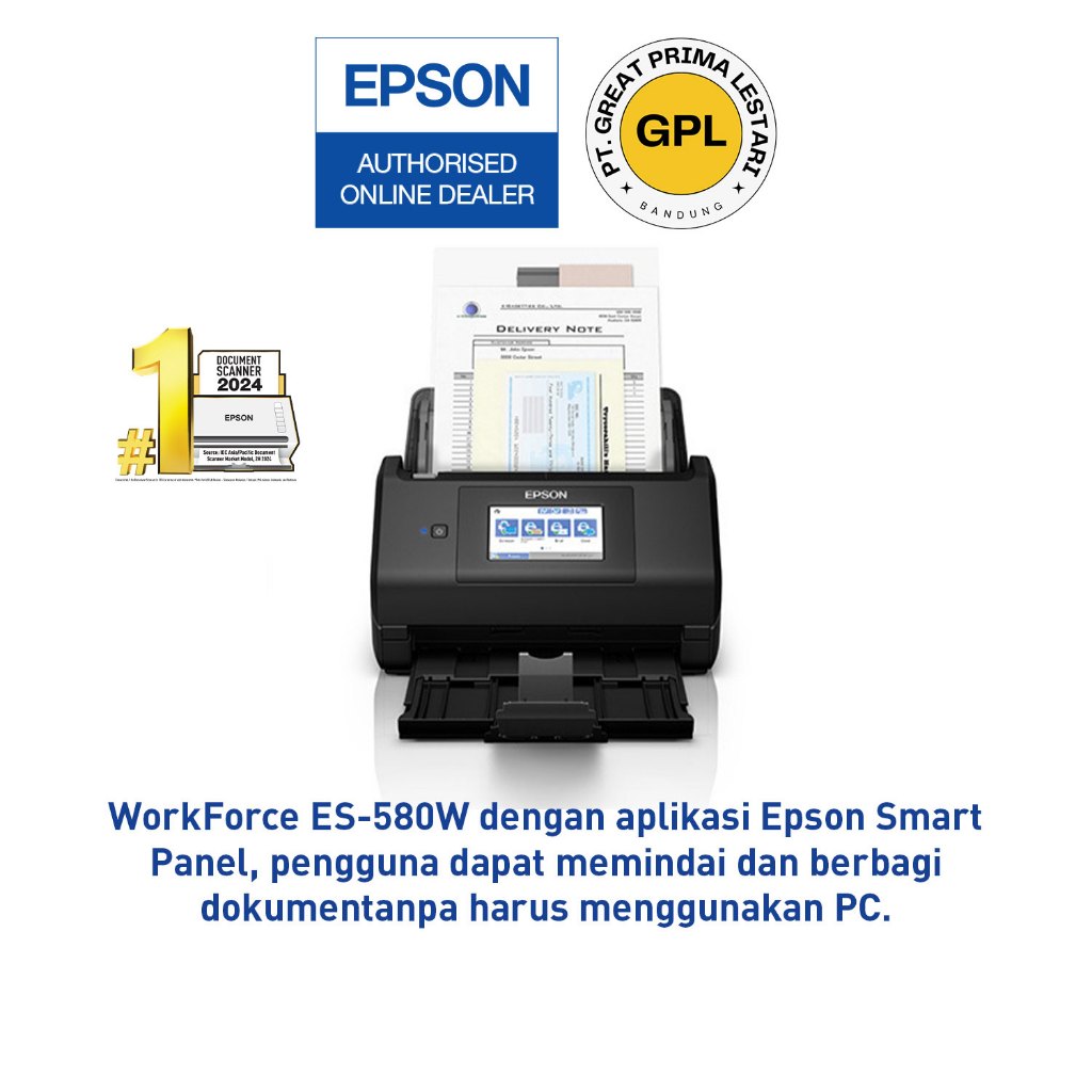 Jual Scanner Epson WorkForce ES580 W ES-580W ES 580 W Duplex Sheet-fed ...