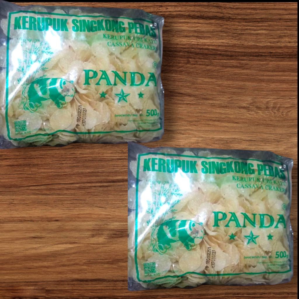 Jual kerupuk singkong pedas cap PANDA 500gr | Shopee Indonesia
