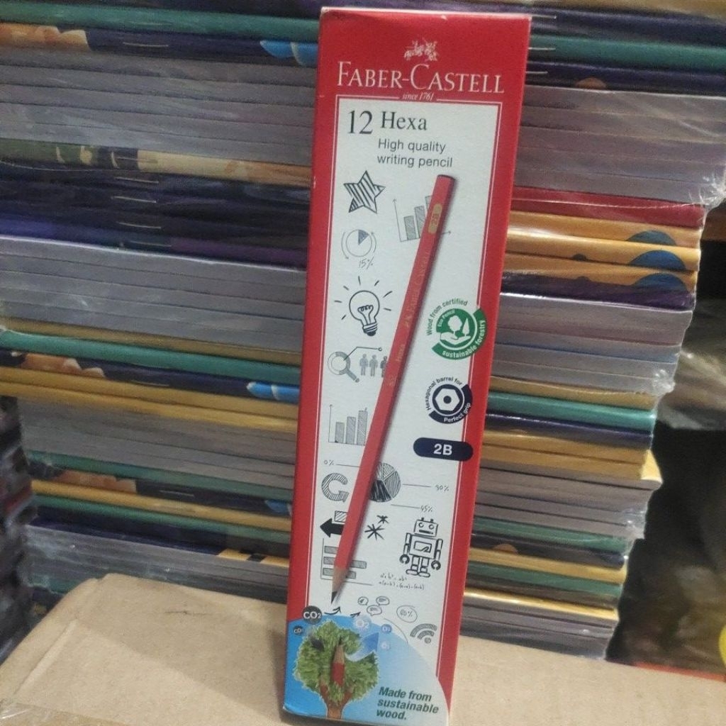 Jual pensil 2b faber-castle hexa / box | Shopee Indonesia