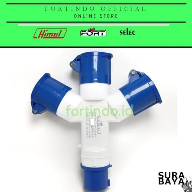 Jual CEE 1023 3Pole 32A PLUG&SOCKET CABANG 3 COLOKAN LISTRIK FORT ...