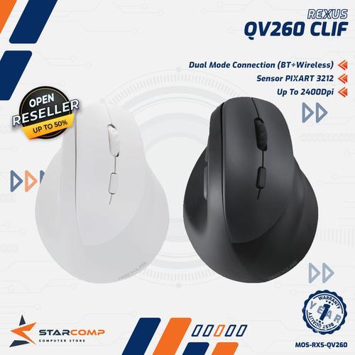 Jual Mouse Vertical Bluetooth REXUS CLIF QV-260 Ergonomic- Rexus QV260 ...