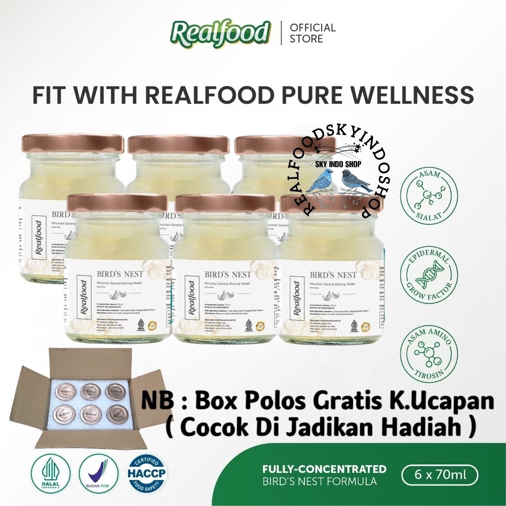 Jual Realfood Pure Wellness 6 Botol Box Polos ( Minuman Sarang Burung ...