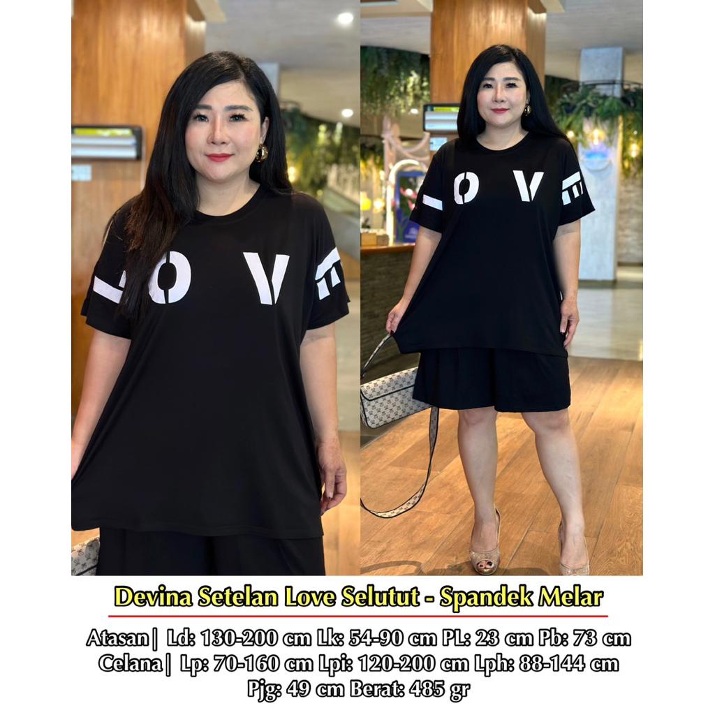 Jual FINA BIGSIZE - (DEVINA ONE SET LOVE) SETELAN WANITA JUMBO BIGSIZE ...