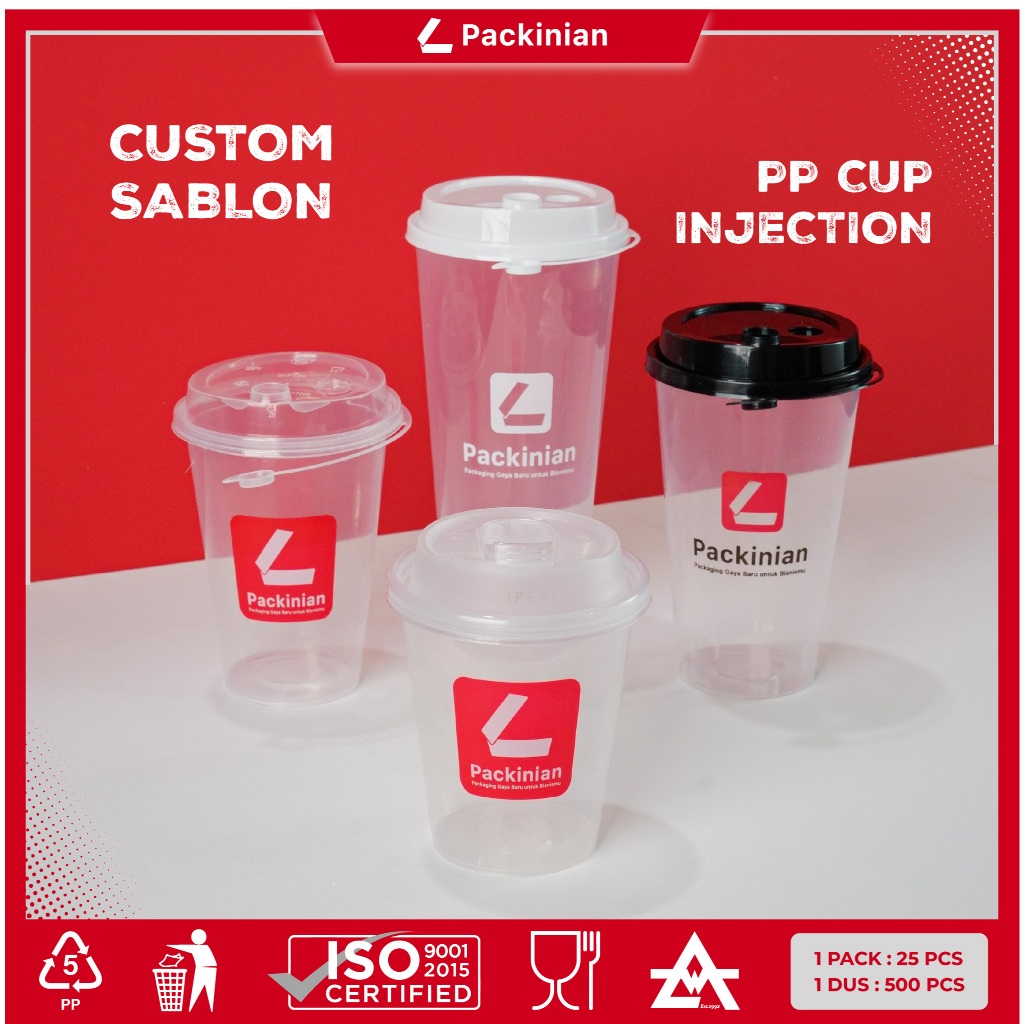 Jual Sablon Cup Gelas PP Injection Oval 12OZ Clear | Shopee Indonesia
