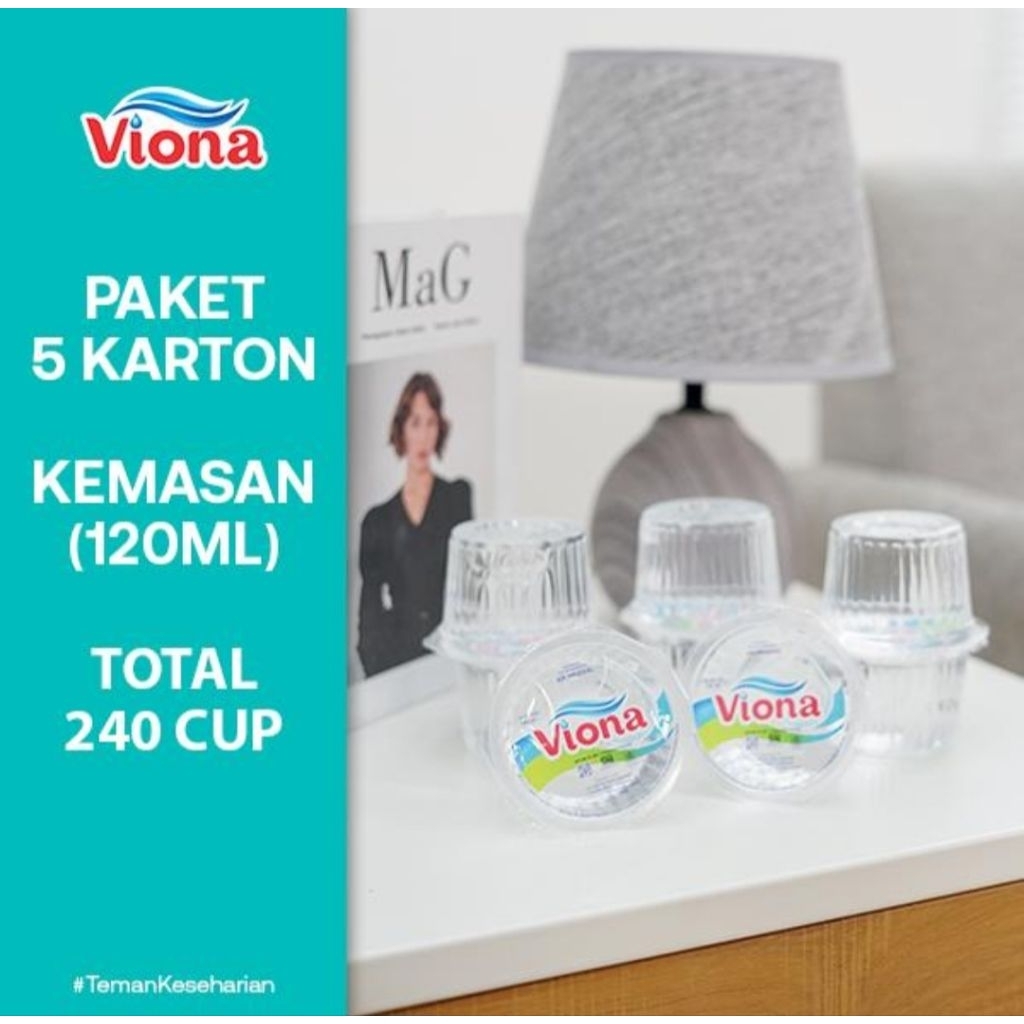 Jual Air Mineral Viona Cup Mini 120ml (Paket 5 Karton isi 240 pcs ...
